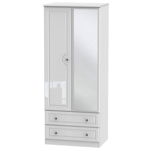 2ft6in 2 Drawer Mirror Robe – Hi-Sell Direct